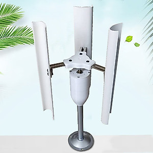 DNYSYSJ Wind Power Turbine, Wind Generator Kit White Vertical Axis Wind Generator with 3 Blade and Controller 12V for Hybrid Solar Wind System (watts, 30)