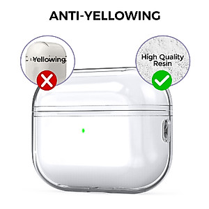 AhaStyle Clear Airpods Pro 2 Case (2023/2022) Soft TPU Protective Covers Come with Hand Strap Compatible with Apple AirPods Pro 2 [USB-C/Lightning Cable] Charging Case (Clear)