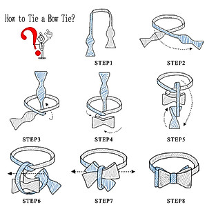 HISDERN Bow Ties for Men Black Blue Paisley Bowties Men Self Tie Bow Tie and Pocket Square Set Classic Woven Bowtie Handkerchief for Wedding Party