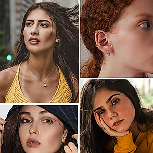 Magitaco 10 PCS 16G Septum Rings 316L Stainless Steel Hinged Segment Ring Lip Rings Cartilage Helix Conch Tragus Daith Piercing Septum Clicker Nose Rings Hoop 8mm