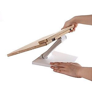 EYELEVEL Wooden Book Stand Reading Rest Bookrest Cookbook Laptop Holder for Textbook Music Score Desk Laptop Height Adjustable 270° Angle Adjustable with withmolly USB led Book Light
