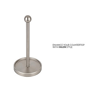 Ivilon Countertop Paper Towel Holder - Modern Sleek Ball Minimalist Design - Color Brushed Nickel