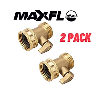 Heavy Duty Brass Garden Hose Shut Off Valve [2 Pack] | Garden Hose Connector | Garden Hose Valve | Water Hose Shutoff Valve Hose On/Off Valve Garden Hose Connector | Extra Pressure Washers