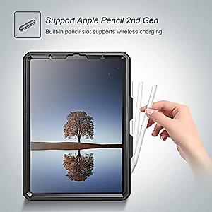 Fintie Case for iPad Pro 11 4th / 3rd Generation 2022/2021, iPad Pro 11 2nd/1st - [Tuatara Magic Ring] 360 Degree Rotating Shockproof Rugged Cover w/Screen Protector, Pencil Holder, Black