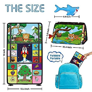 KETIEE Baby Tummy Time Mirror Toys, 3 in 1 Black and White High Contrast Infant Toys with Crinkle Cloth Book, Shark Doll & Teether Newborn Montessori Sensory Toys for Baby Boy Girl 0-3-6-9-12 Months