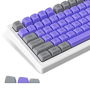 XVX PBT Keycaps, Shine Through Keycaps, XVX Profile 165 Keys Keyboard Keycaps, Double Shot Custom Keycaps for 61/64/68/84/87/100/104/108 for Cherry MX Mechanical Keyboard, Purple