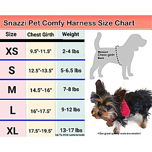 Snazzi Pet Soft Mesh Comfy Step in Dog Vest Harness Tiny XS Small Med Dogs 2-16 lbs Teacup Mini Toy Puppy (Baby Pink, SM 12.5"-13.5" 5-6.5 lbs)
