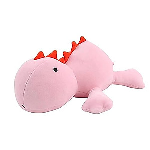 ABCPICK Weighted Dinosaur Plush, 24" Cute Pink Weighted Stuffed Animals for Anxiety Super Soft Weighted Plushies Sleeping Hugging Pillow Graduation Gifts for Girls Boys(Pink)