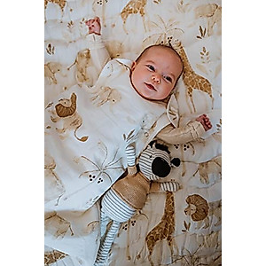 Crane Baby Wearable Blanket, Wearable Soft Cotton Baby Blanket for Boys and Girls 0-9 Months, Safari Animal, 19”w x 30”h