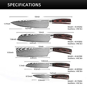 Hong Won Knife Set,3.5-8 Inch Set Boxed Knives,Premium German Stainless Steel Kitchen Knife,5 Pieces Knife Set-厨房刀套装
