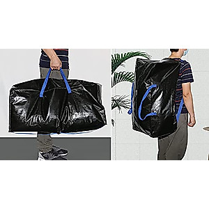 2PCS Large Size 112L Storage Bags with Backpack Straps & Strong Handles & Zippers for Moving, Travelling, Camping, Gardening Tools, Christmas Holiday Decorations Storage, 31.5×15.8×13.8inch, Black