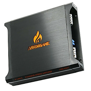 Audiobank AB1400.2 2 Channel 2400 Watt 2 Ohm A/B Class Car Audio Stereo BASS Amplifier with Bass Control, Bridgeable, LED Indicator with Bass Knob Included