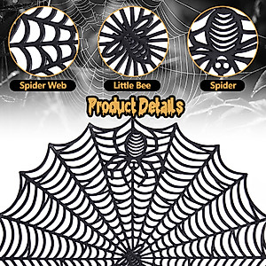 Watayo 10 Pcs Halloween Spider Web Placemats- 15 Inch Heat Insulation Halloween Placemats Spider Web Table Mats- Hollow Out Spiderweb Coasters Placemat for Dining Table Halloween Decoration