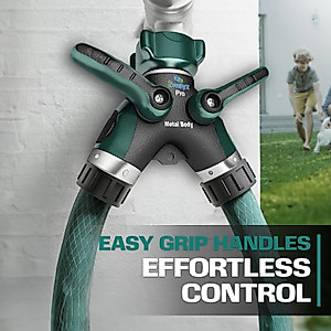 Hose Splitter, 2 Way Heavy Duty, Garden Faucet, Faucet Splitter, Hose y Splitter, Garden Hose y Splitter, Hose Bib Splitter, All Metal, with Shut off Valve