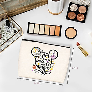 Cartoon Mouse Cute Mouse Themed Gifts Cosmetic Bag for Women Teen Girls Birthday This Girl Runs On Snacks Makeup Bag Funny Anime Pouch Travel Bags Skincare Toiletry Bag Makeup Bag Anime Gifts