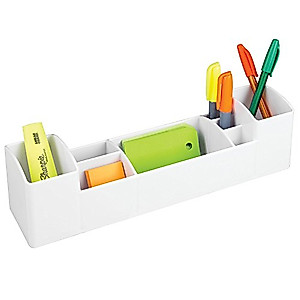 iDesign Med+ BPA-Free Plastic Divided Bathroom Organizer - 12" x 3" x 3", White