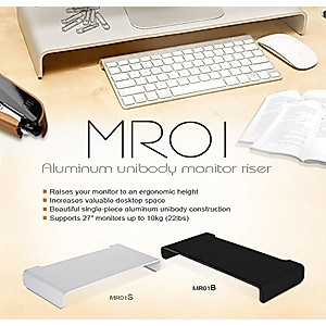 SilverStone Technology Aluminum Unibody Monitor / iMac Stand, Silver (MR01S)
