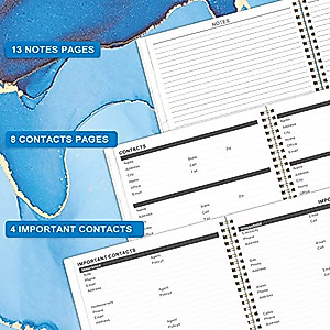 2023-2025 Monthly Planner/Calendar - 2 Year(24 Months) Planner with Tabs & Pocket, July 2023 - June 2025, Contacts and Passwords, 8.5" x 11", Thick Paper, Twin-Wire Binding - Pink Purple Marble