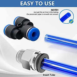 96Pcs Quick Connect Air Hose Fitting Kit, NPT 1/4,3/16, 5/32,3/8,1/8,1/2,5/8" Push To Connect Fittings Air Line Pneumatic Fittings Kit Connectors for Automotive Car or Industrial Workshops