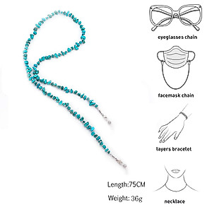 KAI Top Eyeglass Chain Strap Holder Cord Sunglass Chain Fashion Chip Beaded Mask Lanyard Chain Face Mask Chain for Women