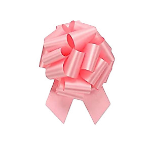 Feronia Packaging 2 Pieces Pull Bow for Gift Wrapping Gift Bows Pull Bow With Ribbon for Wedding Gift Baskets, 5.5 Inch 20 Loop (Light Pink)