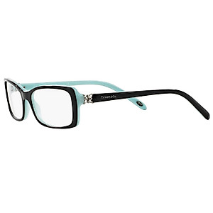 Tiffany & Co. TF 2091-B Women Rectangle Eyeglasses RX - able Frame (Black Blue 8055, 53)