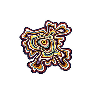 Naz Carpet Beyond Rug Irregular Shaped Throw Illusion Pattern Hand-Tufted 100% Wool Handmade Area Rug (Color Multi, 7x7 Feet)