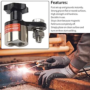600A Magnetic Welding Ground Clamp, Switchable Magnet Welding Holder, Grounding Magnetic Connector Earth Switch for Welding Fixed