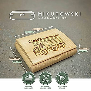 Mikutowski Woodworking Name Customized Tooth Fairy Box for Boys and Girls - Made in USA Customized Baby Teeth Keepsake Wooden Holder for Kids Tooth - Shower Birthday Gift Idea (TFB-01)