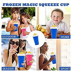 Slushy Cup Slushie Cup Slushy Maker Cup Frozen Magic Slushy Maker Squeeze Cup Tiktok Slushie Cups,Slush Maker Cup Homemade DIY Slushie Maker Cup Quick Slushee Cup Cool Cup Milk Shake,Smoothies (pink)