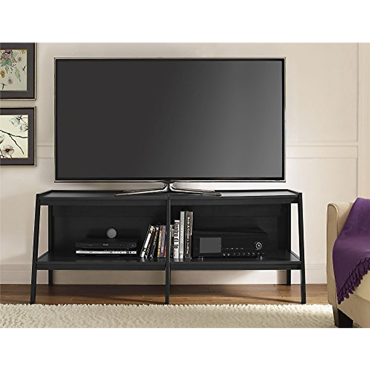 Ameriwood Home Altra Furniture Ladder Entertainment Center TV Stand, 60", Black