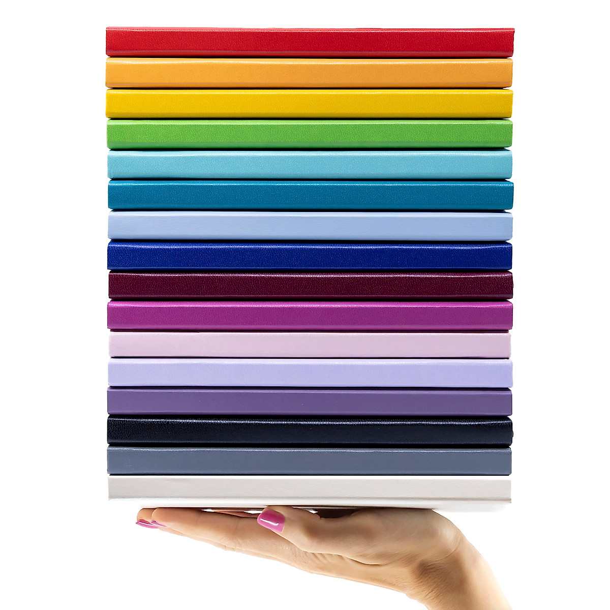 PAPERAGE Lined Journal Notebooks, 3 Pack, (Yellow, Blush & Turquoise), 160 Pages, Medium 5.7 inches x 8 inches - 100 GSM Thick Paper, Hardcover