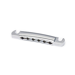 Metallor Tune-O-Matic Style Guitar Stop Bar Tailpiece for LP Les Paul SG Style Electric Guitar Parts Replacement Chrome.