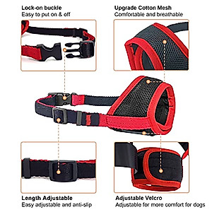 Brilliant Paw Dog Muzzle, Breathable Cloth Muzzle Anti Barking Biting Chewing, Soft Muzzle Dog with Adjustable Velcro, Muzzles for Extra Small, Small, Medium and Large Sized Dog