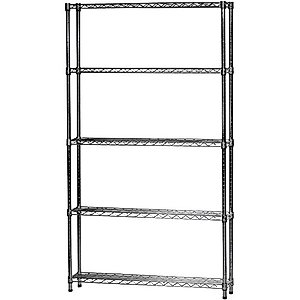 Shelving Inc. 8" d x 42" w x 72" h Chrome Wire Shelving with 5 Tier Shelves, Weight Capacity 800lbs Per Shelf