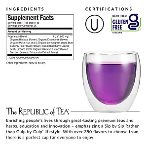 The Republic of Tea Beautifying Botanicals® Beauty Sleep Chamomile Rose Herbal Tea Bags (36 count)