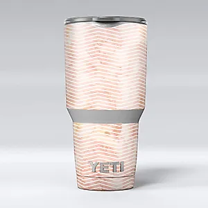 Design Skinz The Apricot Grunge Surface with Chevron - Skin Decal Vinyl Wrap Kit Compatible with The Yeti Rambler Cooler Tumbler Cups