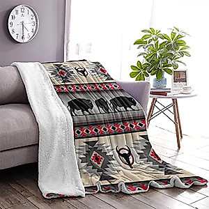 MAHOME Southwest Native American Throw , Indian Tribal Aztec Ultra Soft Cozy Blanket Geometry Pattern Travel Couch Bed Plush Blanket (51x59(130x150cm)), 51 in x 59 in (130 x 150 cm)