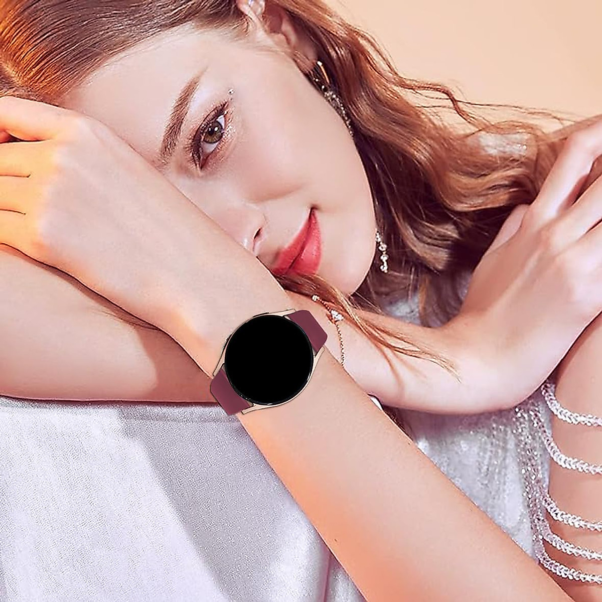 Magnetic Silicone Bands for Samsung Galaxy Watch 7 6 5 4 FE 40mm 44mm,20mm Soft Silicone with D-Buckle Slim Wistband Sport Strap for Galaxy Watch 6 classic/5 Pro/4 Classic/Active 2 Band Women Men