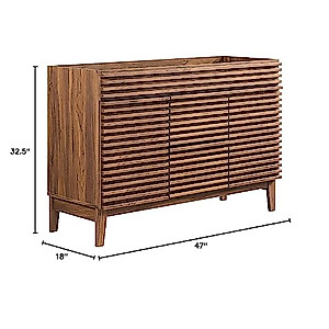 Modway Render 48" Double Sink Compatible (Not Included) Bathroom Vanity Cabinet in Walnut
