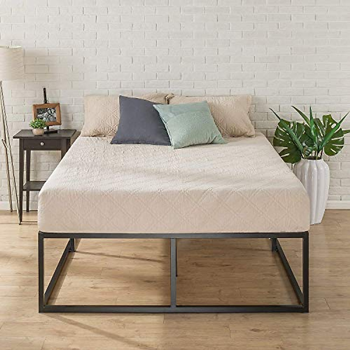 Zinus 8 Inch Green Tea Aspire Memory Foam Mattress, Full & Joseph Metal Platforma Bed Frame/Mattress Foundation/Wood Slat Support/No Box Spring Needed/Sturdy Steel Structure, Full