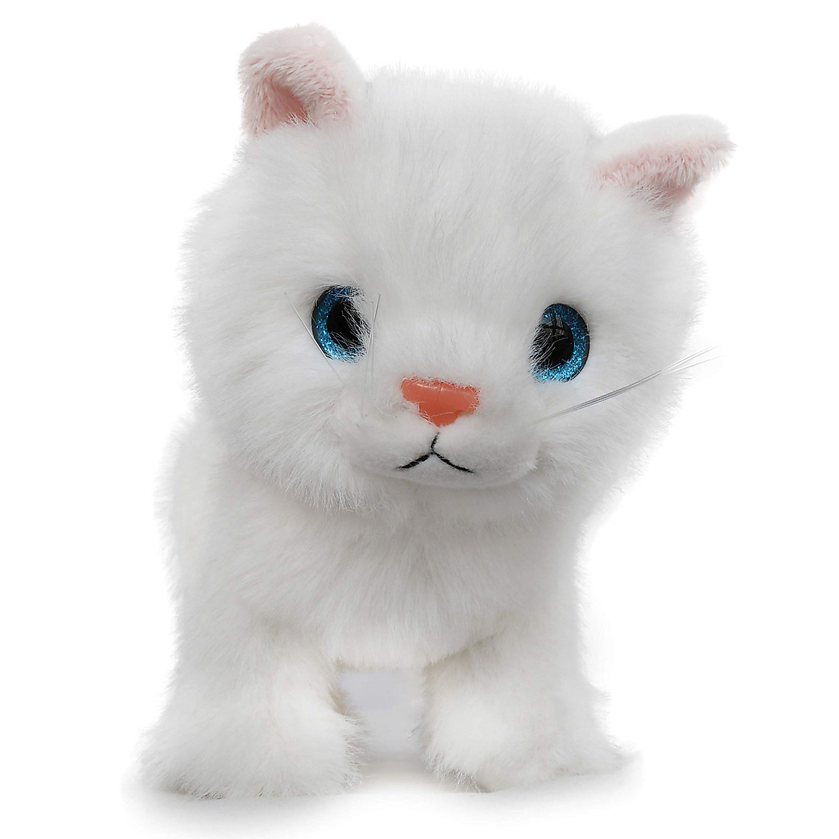 Ice King Bear Fluffy Little Cat Stuffed Animal Small Plush Toy 6 Inches (White)