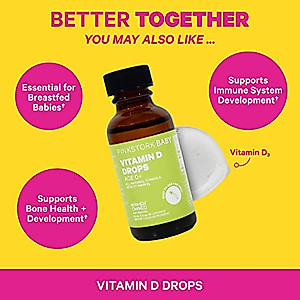 Pink Stork Baby Probiotic Drops, Newborn, Infant & Toddler Probiotics to Help Aid Digestion and Constipation Support, Newborn Essentials - 1 fl oz, 2 Month Supply