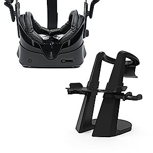 AMVR VR Headset Display Stand and Controllers Holder,Facial Interface Bracket & PU Leather Foam Face Cover Pad Replacement Comfort Set for Valve Index Headset (VR Stand + Face Cover)