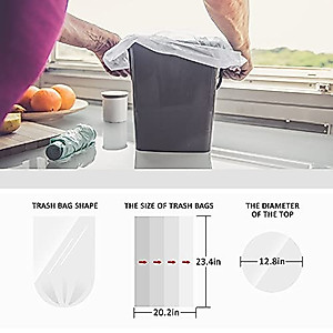 5 Gallon 220 Counts Strong Trash Bags Garbage Bags by Teivio, Bin Liners, for bathroom home office kitchen, 5.5 Gal, Clear