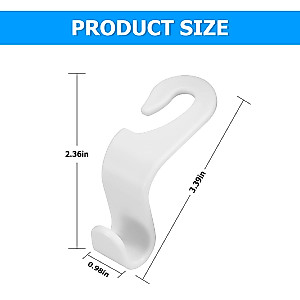 8sanlione Car Back Seat Headrest Hooks, 4PCS Vehicle Backseat Storage Organizer Hanger, Multifunctional Auto Headrest Hidden Hook Universal for Handbag Purse Backpacks Bags and Groceries (White)