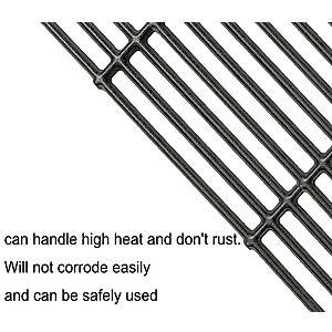 Votenli C6161C (3-Pack) 16 4/9'' Cast Iron Grid Grates for Dyna Glo DGF493BNP, DGH474CRP, for Backyard Grill Parts BY13-101-001-12, Kenmore 146.23678310, 146.23681310, Uniflame Grill GBC1030WRS