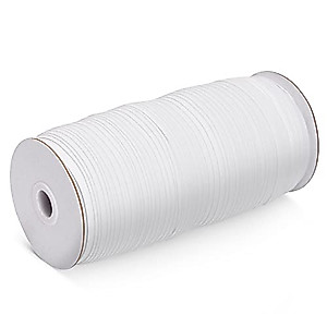 109 Yards White 1/2 Inch Elastic Band for Sewing Clothes, Stretch Knit Bands for DIY Arts and Crafts, Tailoring, Clothing Garment Repair, Kitting Supplies (0.5 Inches Wide)