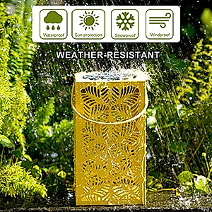 2 Pack Solar Hanging Lantern Outdoor Decorative Waterproof LED Tabletop Metal Lamp for Outdoor Patio Garden Landscape Lighting for Yard Pathway Decorative