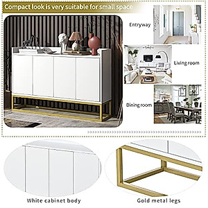 Merax Modern Sideboard Elegant Buffet Cabinet with Large Storage Space for Dining Room, Entryway, White